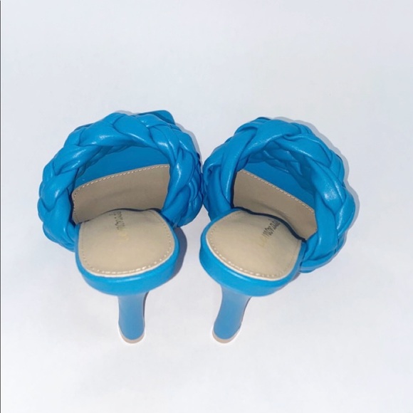 Shoes | Aqua Blue Quilted Pattern Backless Mule | Poshmark